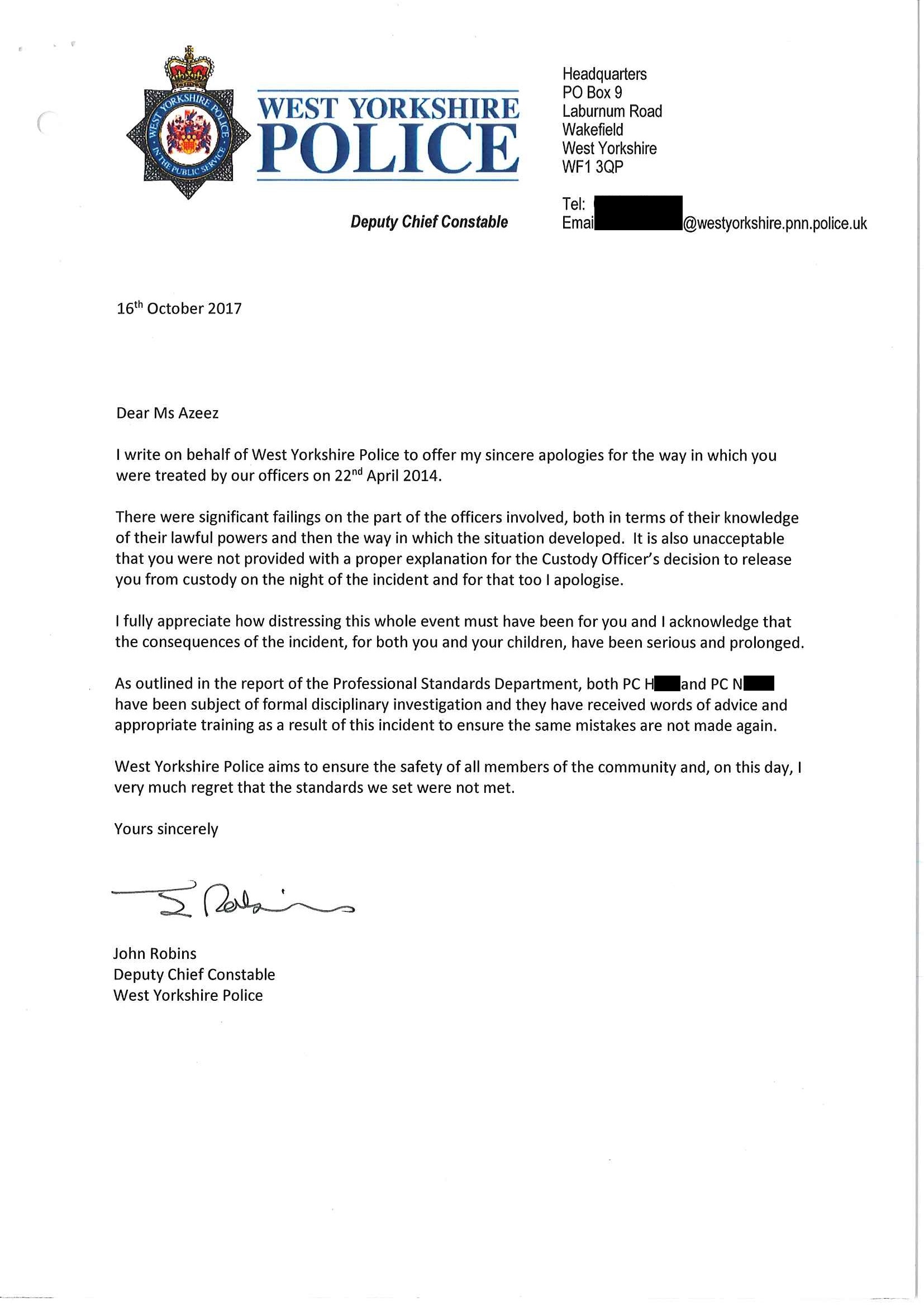 Why don’t the police say sorry? – Iain Gould – Actions Against the ...